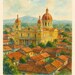 Granada Nicaragua Poster – Watercolor Print of Cathedral – Colonial ...