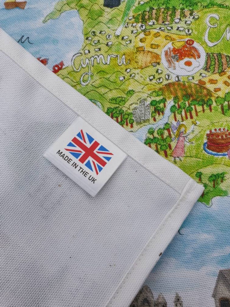 Illustrated Map Tea Towel UK Map Art Tea Towel Architecture | Etsy