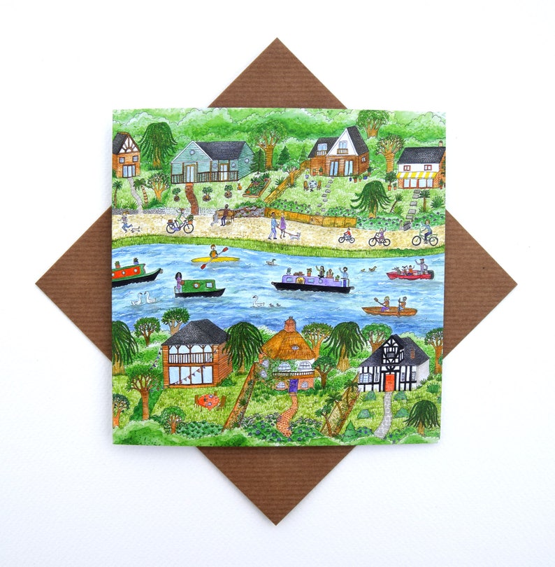 River Greeting Card London Art River Thames Boat Lover - Etsy UK