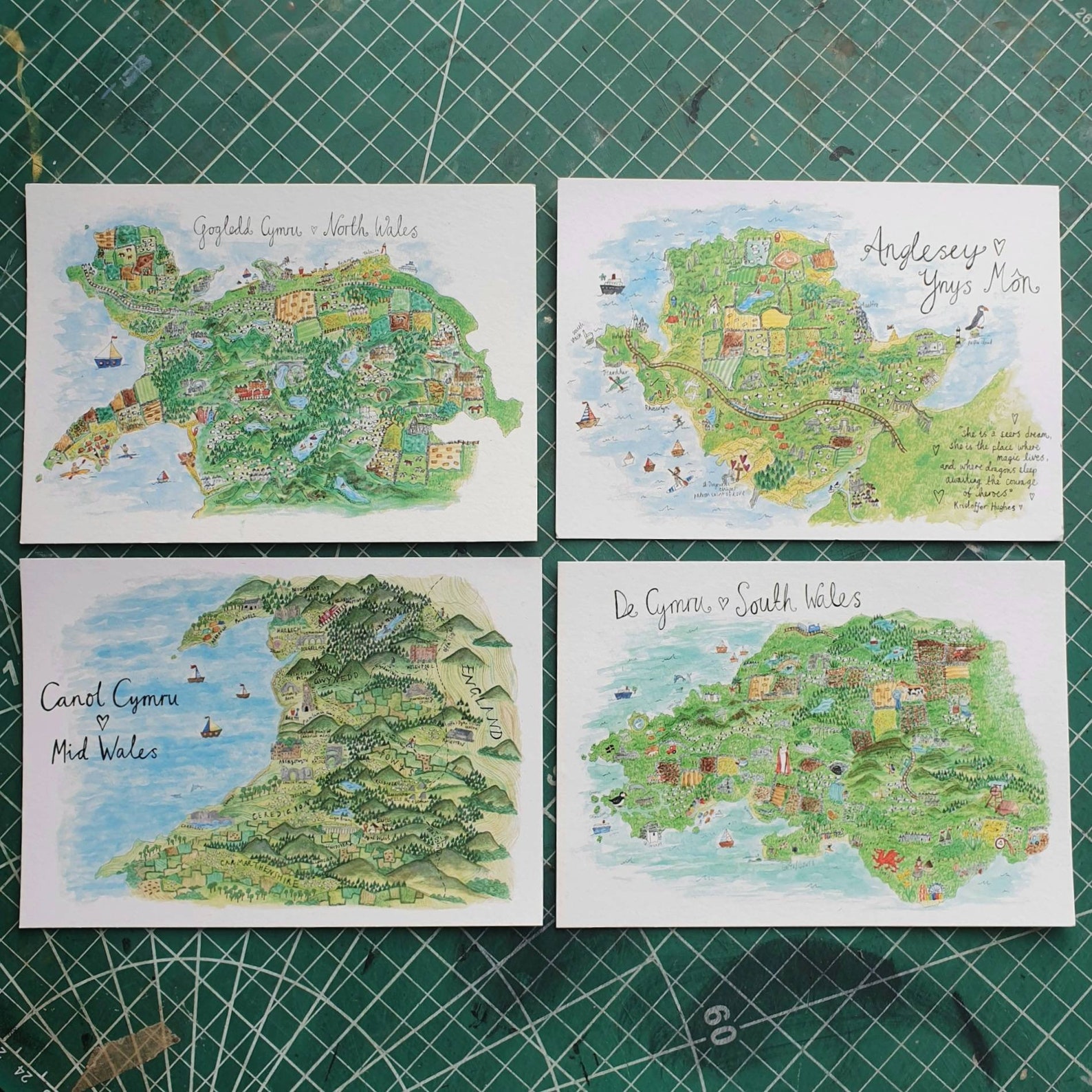 Pick and Mix Postcards, Illustrated Map Postcards, Multi Pack Deal, Art ...