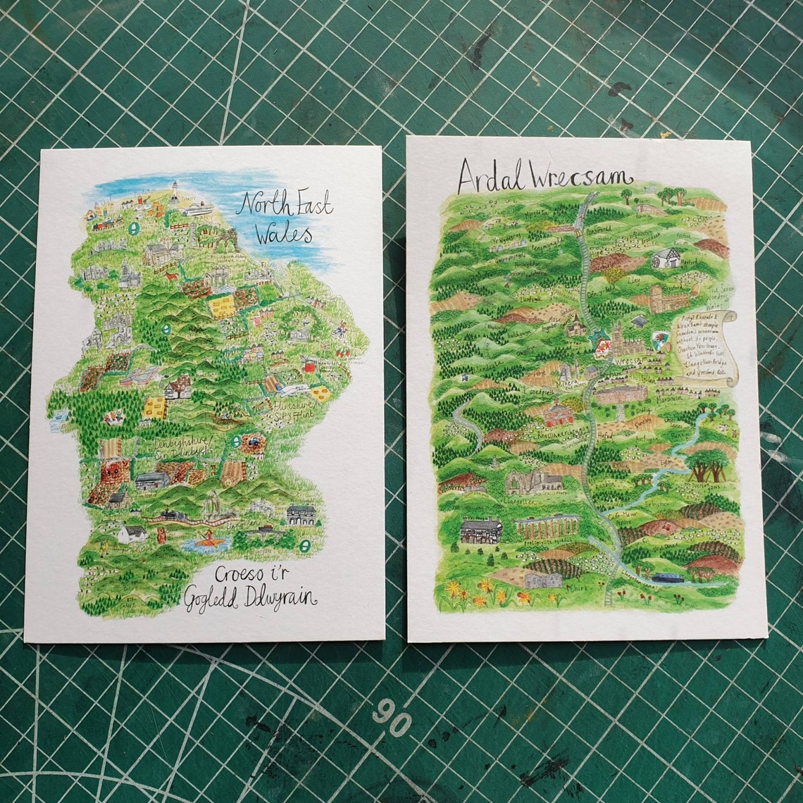 Pick and Mix Postcards, Illustrated Map Postcards, Multi Pack Deal, Art ...