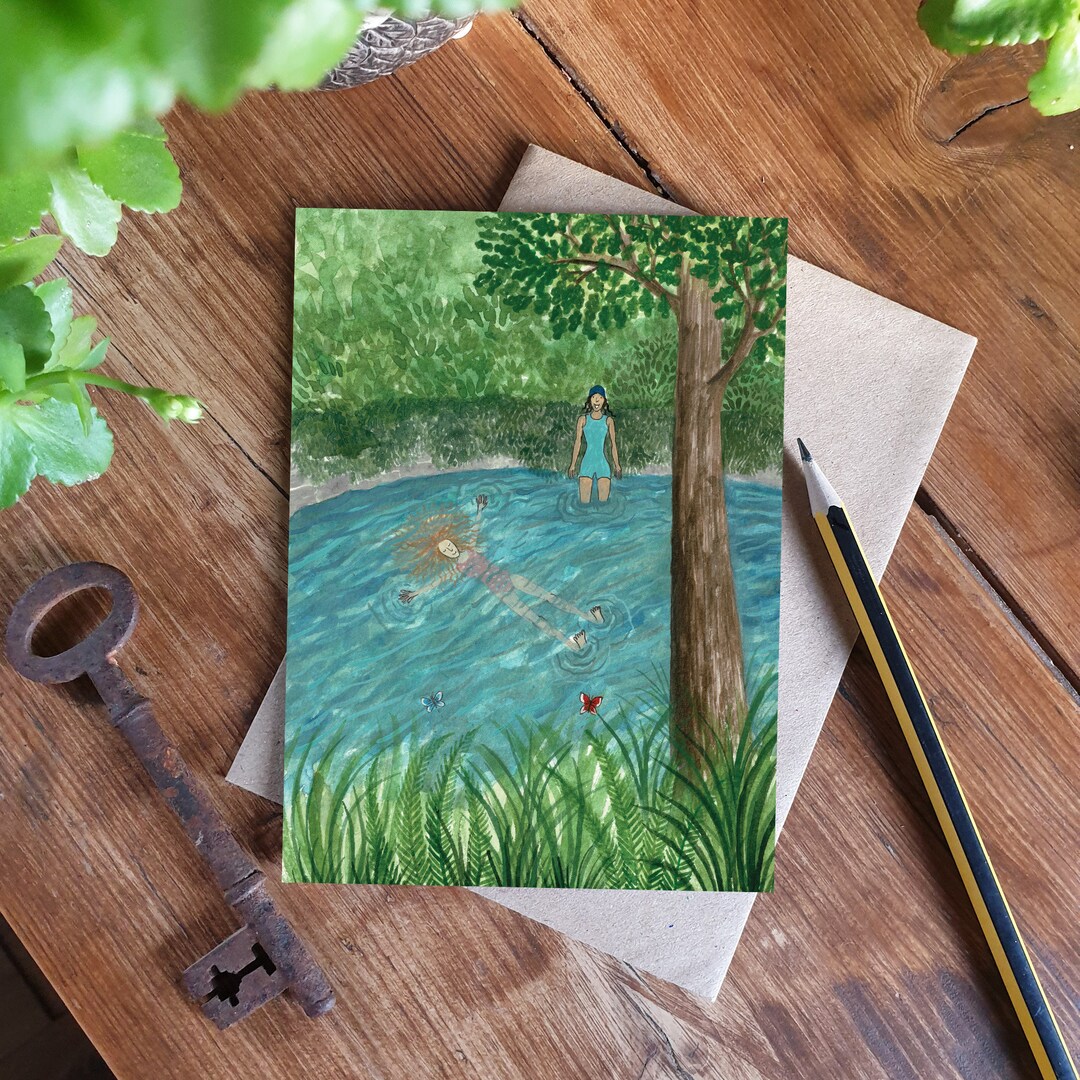 Wild Swimming Card, River Swim, - Etsy