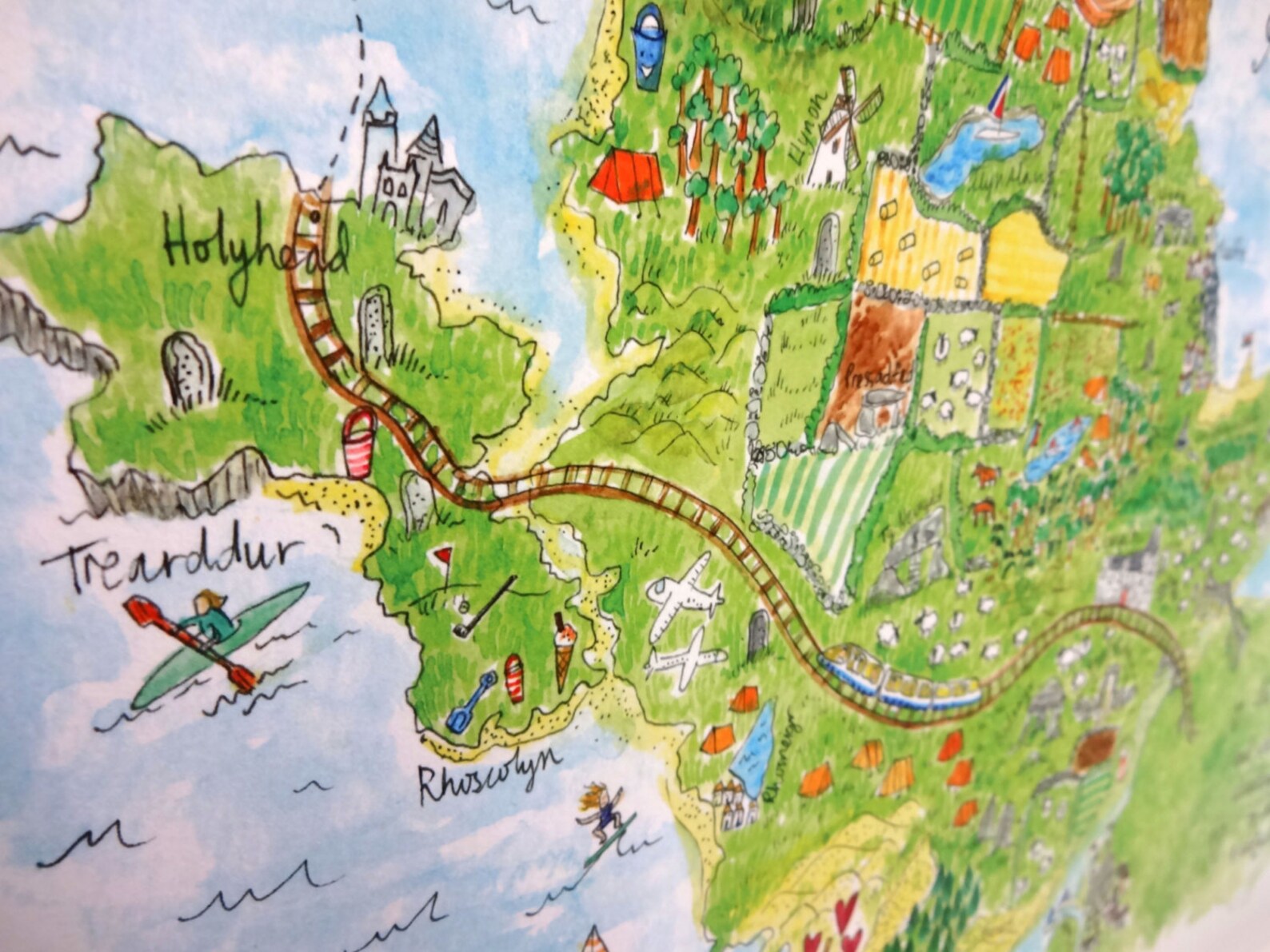 Anglesey Illustrated Map Print Wales Map Wales Wall Art Map | Etsy