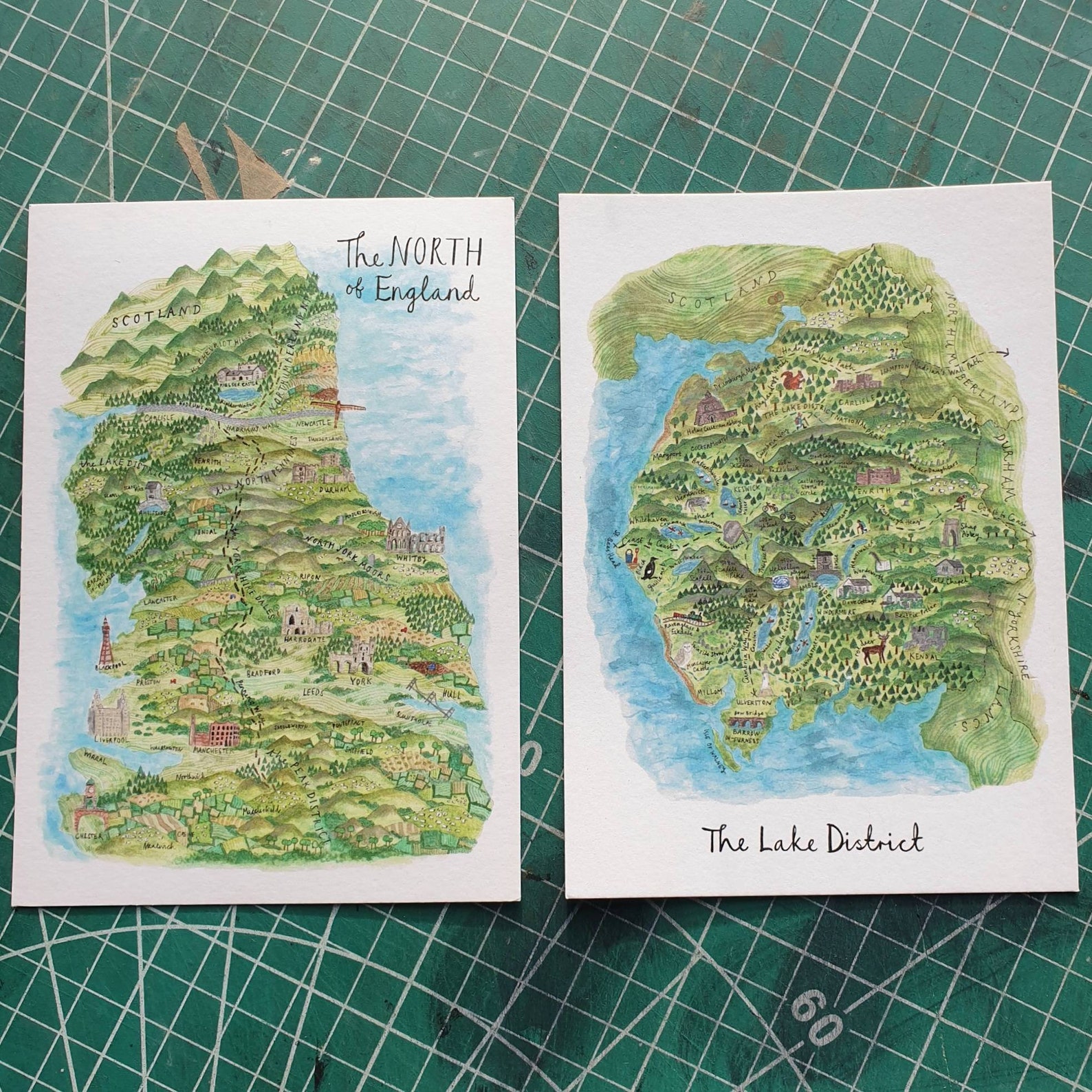 Pick and Mix Postcards, Illustrated Map Postcards, Multi Pack Deal, Art ...