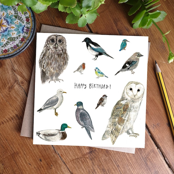 Bird Birthday Card - Etsy