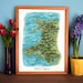 Canal and River Map, Illustrated Map Print, Narrowboat Gift, UK Canals ...