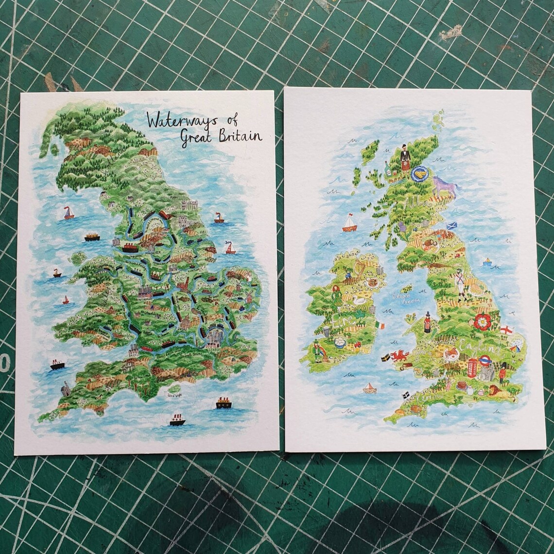 Illustrated Map Postcards Bundle of 10 - Etsy