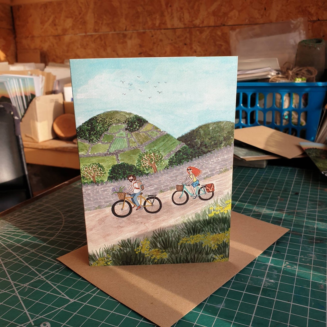 Bike Ride Card, Cycling Greeting Card, Cyclist Art, - Etsy UK