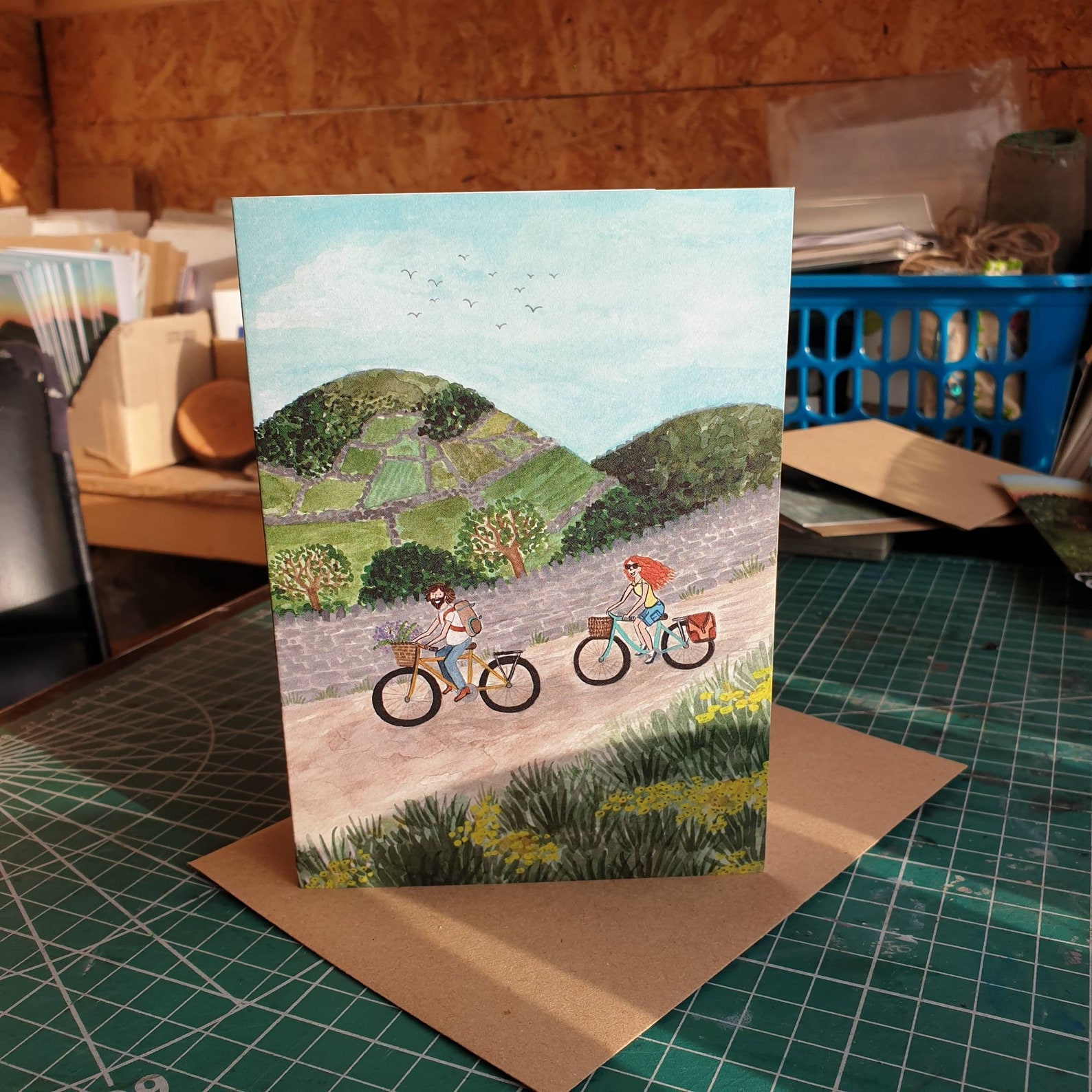 Bike Ride Card, Cycling Greeting Card, Cyclist Art, - Etsy UK