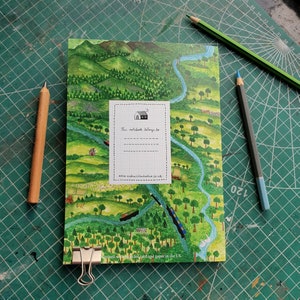 Illustrated Notebook, Travel Diary, Map Design, English Countryside Art ...