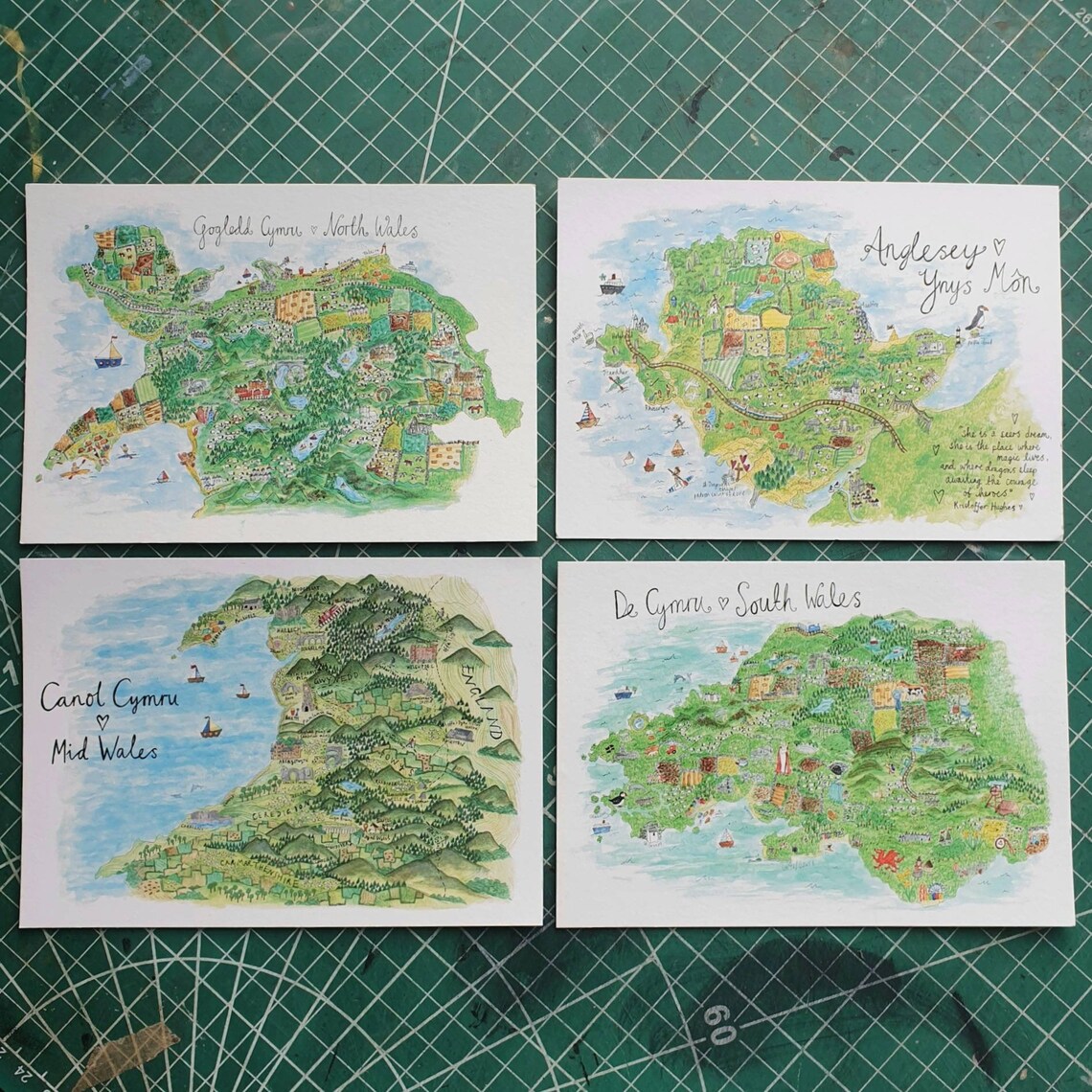 Illustrated Map Postcards Bundle of 10 - Etsy
