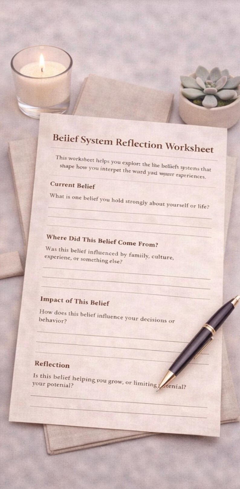 Belief System Reflection Worksheet - Etsy