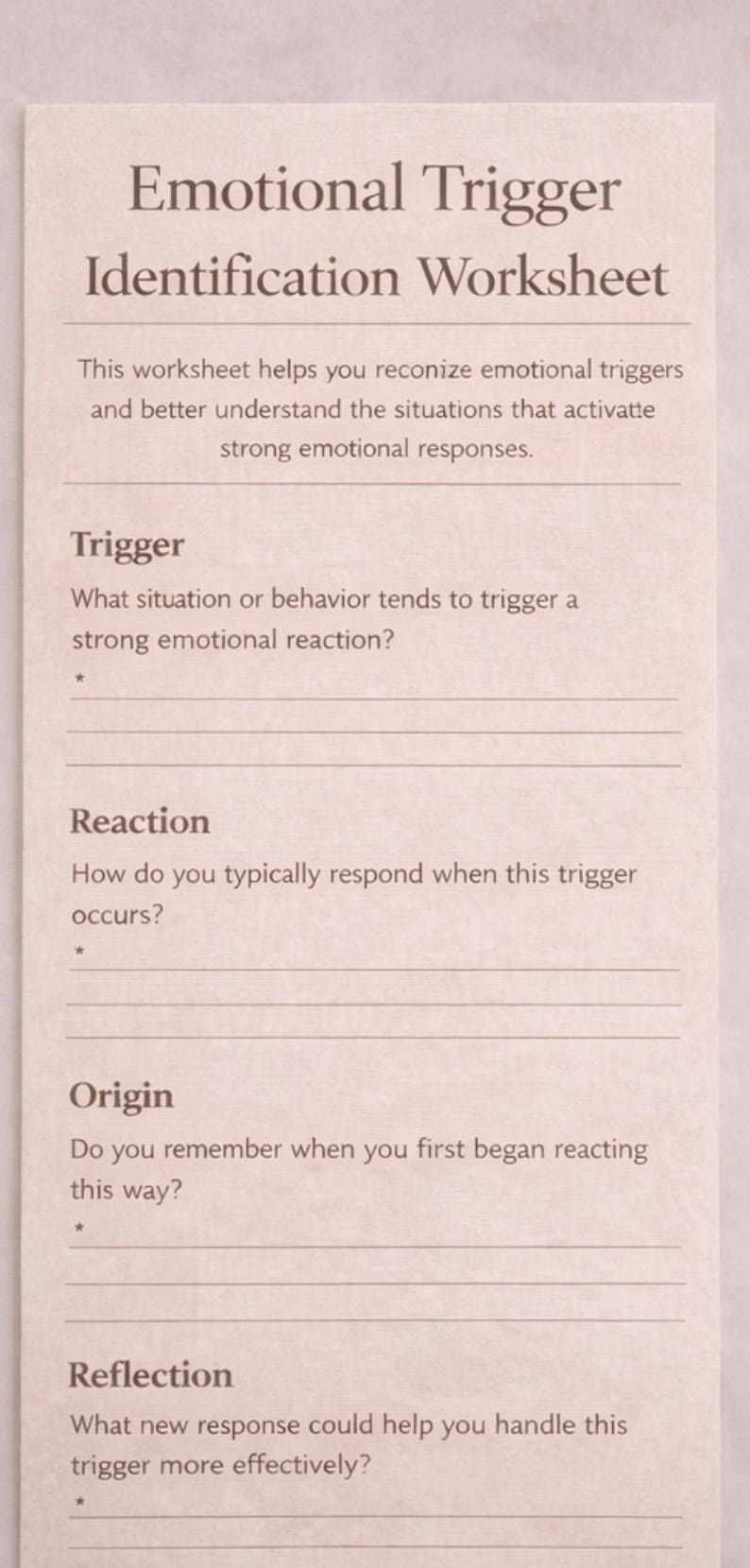 Self-understanding Reflection Worksheet - Etsy