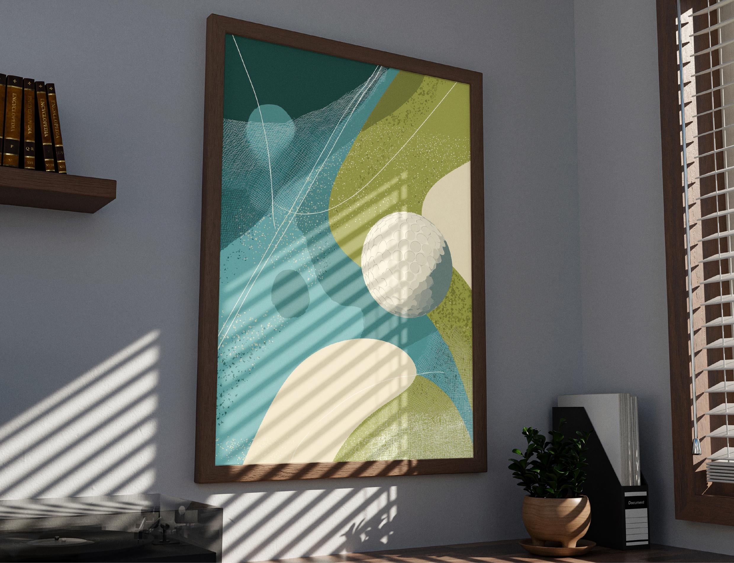 Abstract Golf Ball Art Print | Teal, Green, and Blue (digital Download ...