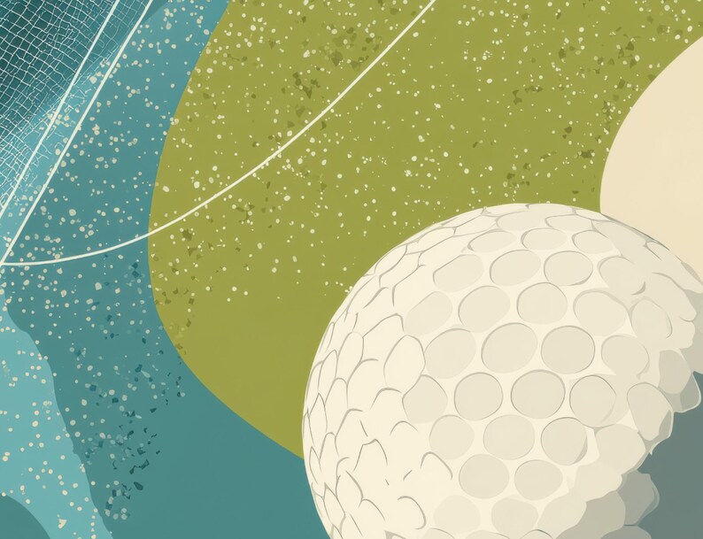 Abstract Golf Ball Art Print | Teal, Green, and Blue (digital Download ...