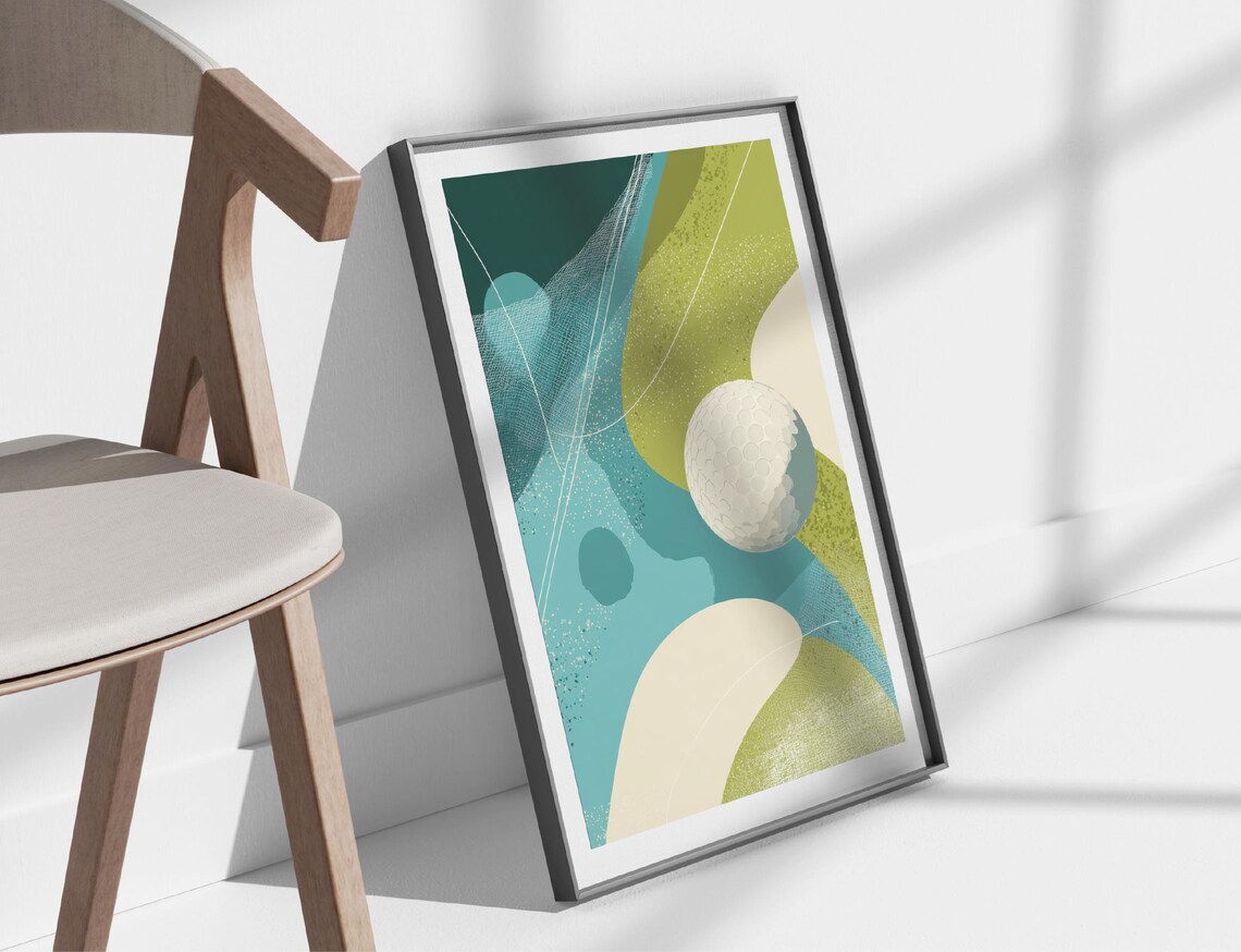 Abstract Golf Ball Art Print | Teal, Green, and Blue (digital Download ...