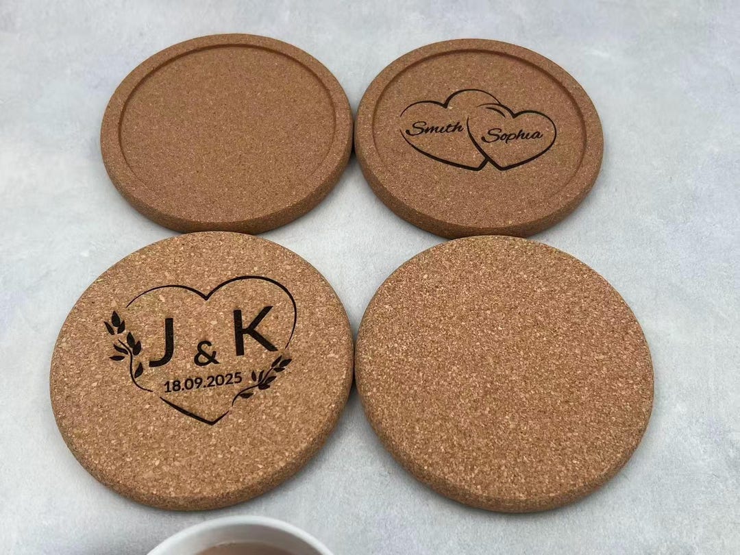 Customizable Engraved Cork Coasters Personalized Engraved Coasters ...