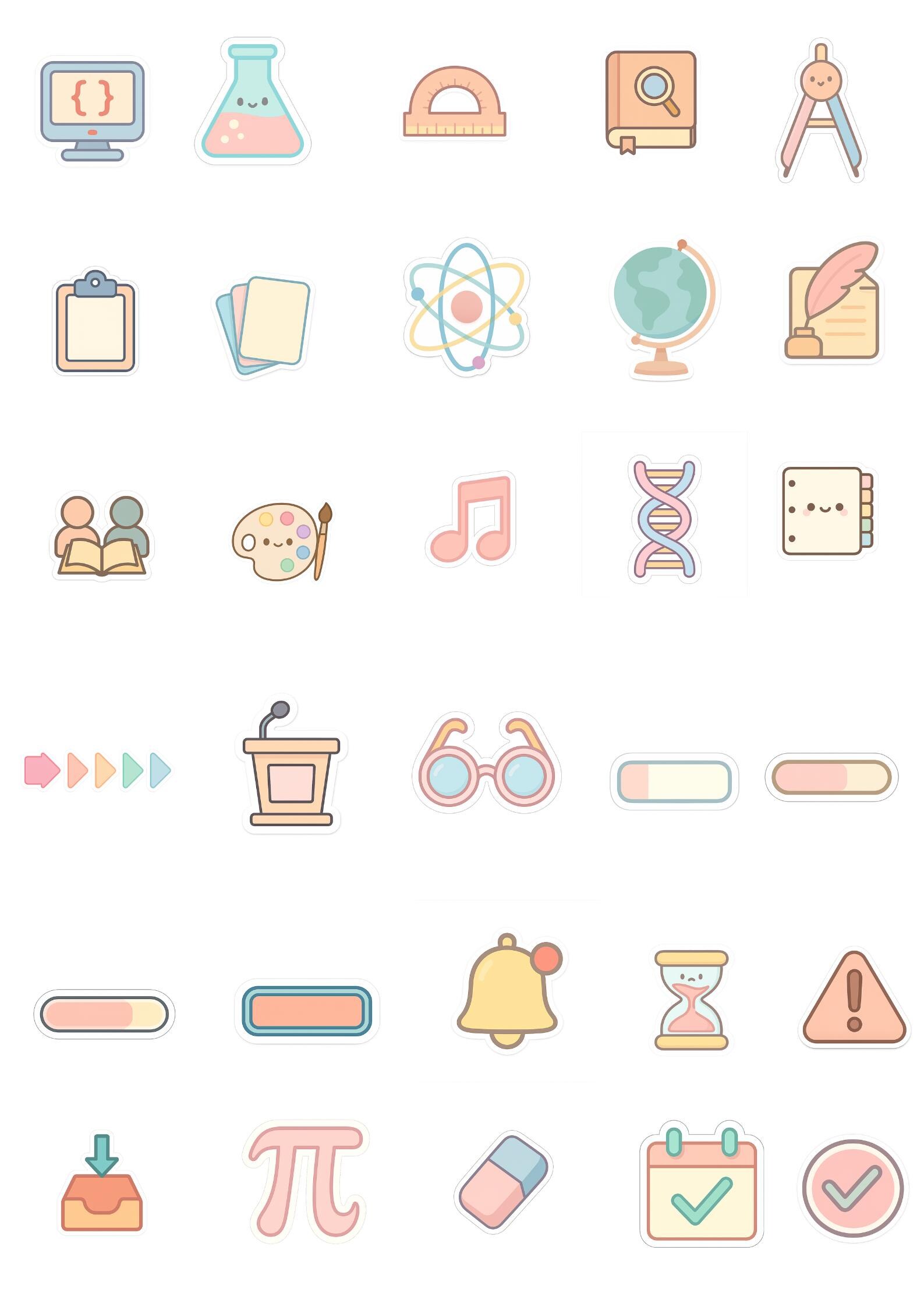 Digital Study Planner Stickers: Goodnotes, Notability, iPad (PNG ...