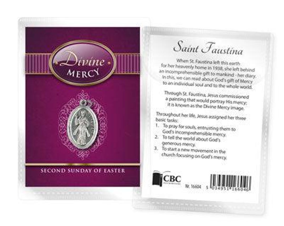 Divine Mercy Leaflet With Oxidised Medal - Etsy UK