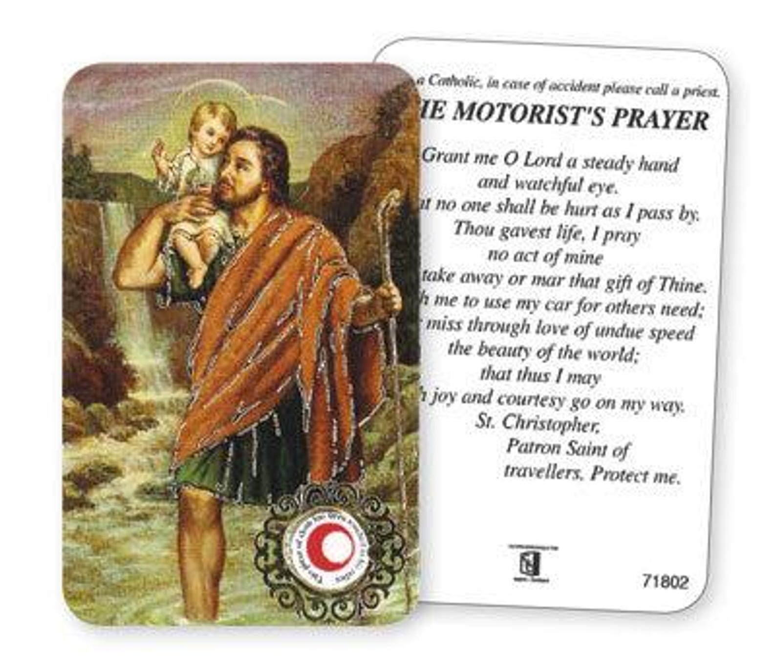 Saint Christopher Relic Prayer Card - Etsy