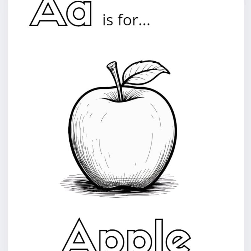 Alphabet Fruit Coloring Pages - Etsy Canada