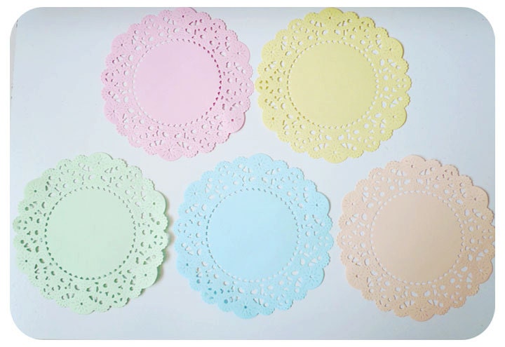 24 Mint & Peach Color Paper Doilies for Wedding Decoration/ Pack - Etsy