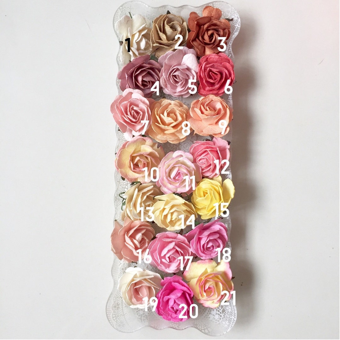 4cm Mulberry Colorful Paper Rose Buds Flower/ Pack - Etsy