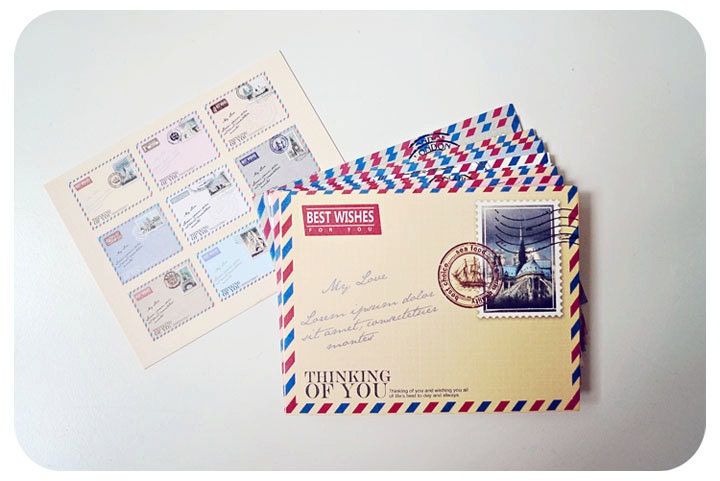 10 Mini Vintage Air Mail Envelopes Color - Etsy