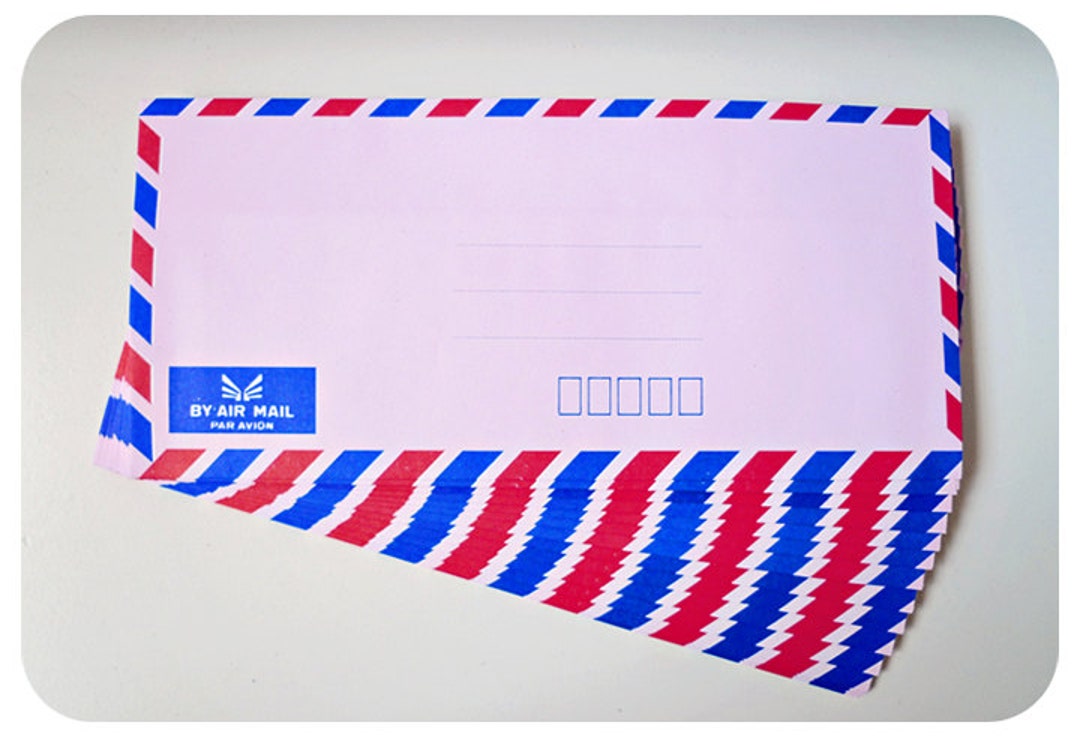 10 Pink Air Mail Envelopes - Etsy