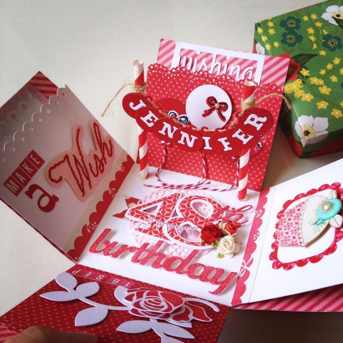 Custom Handmade Birthday Box Card - Etsy