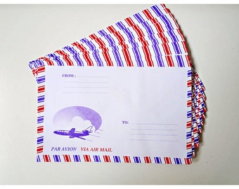 10 Mini Vintage Air Mail Envelopes Color | Etsy