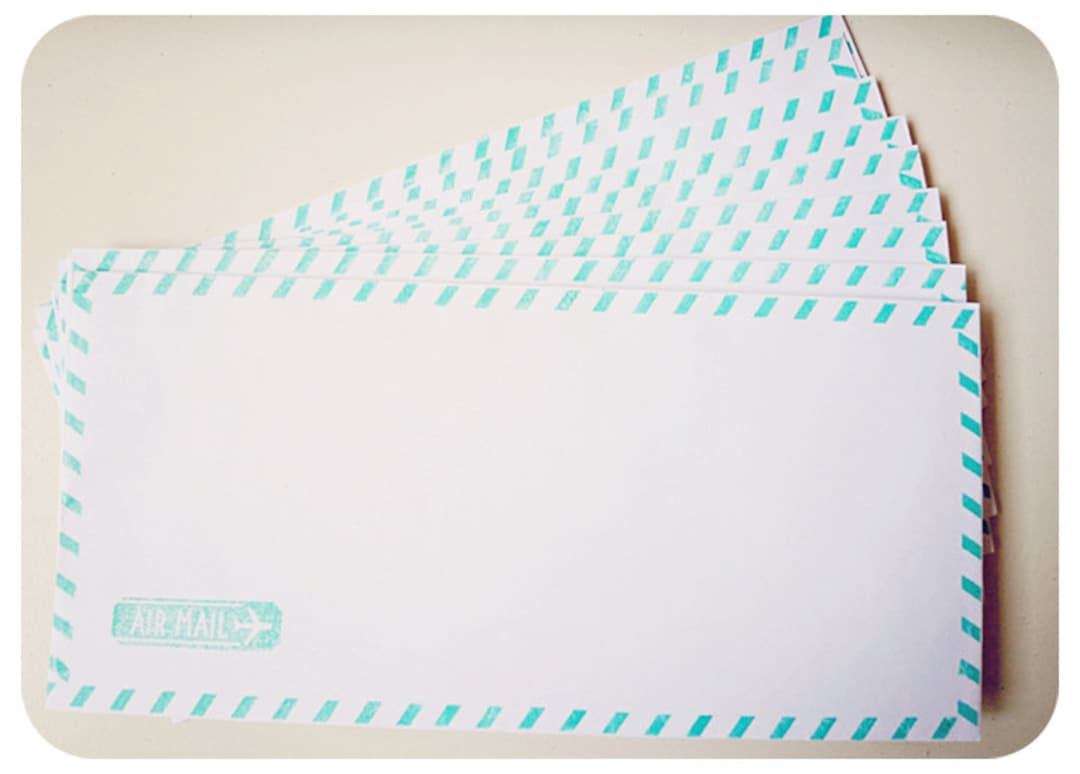 10 Air Mail Blue Envelopes - Etsy