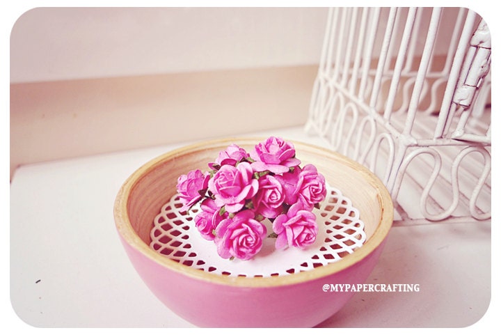 10 Mulberry Rose Buds Paper Flower Pink Color / Pack - Etsy