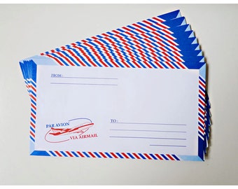 10 Air Mail Blue Envelopes | Etsy
