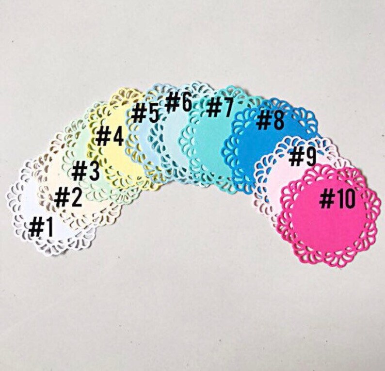 10 Shelly Colored Paper Doilies for Scrapbooking or Decoration ...