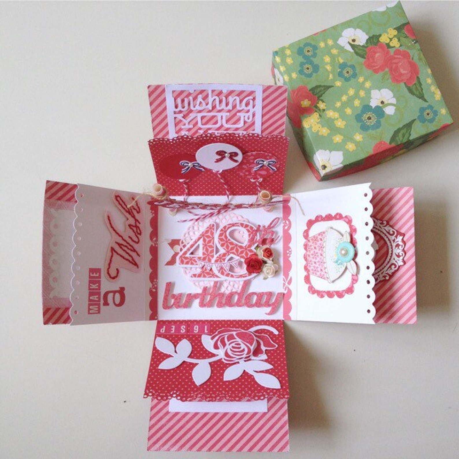 Custom Handmade Birthday Box Card - Etsy