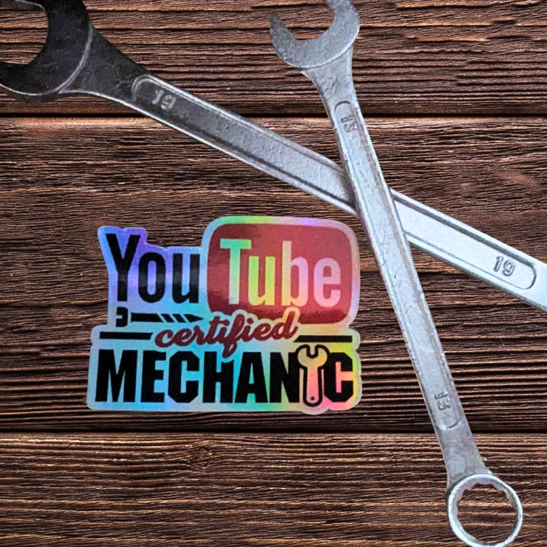 Holographic "youtube Certified Mechanic" Sticker: DIY Garage Decor - Etsy