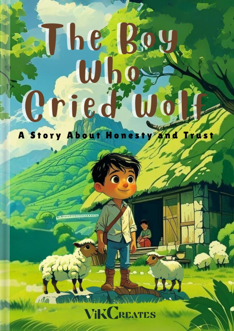 The Boy Who Cried Wolf Printable Story for Kids | Digital Download ...
