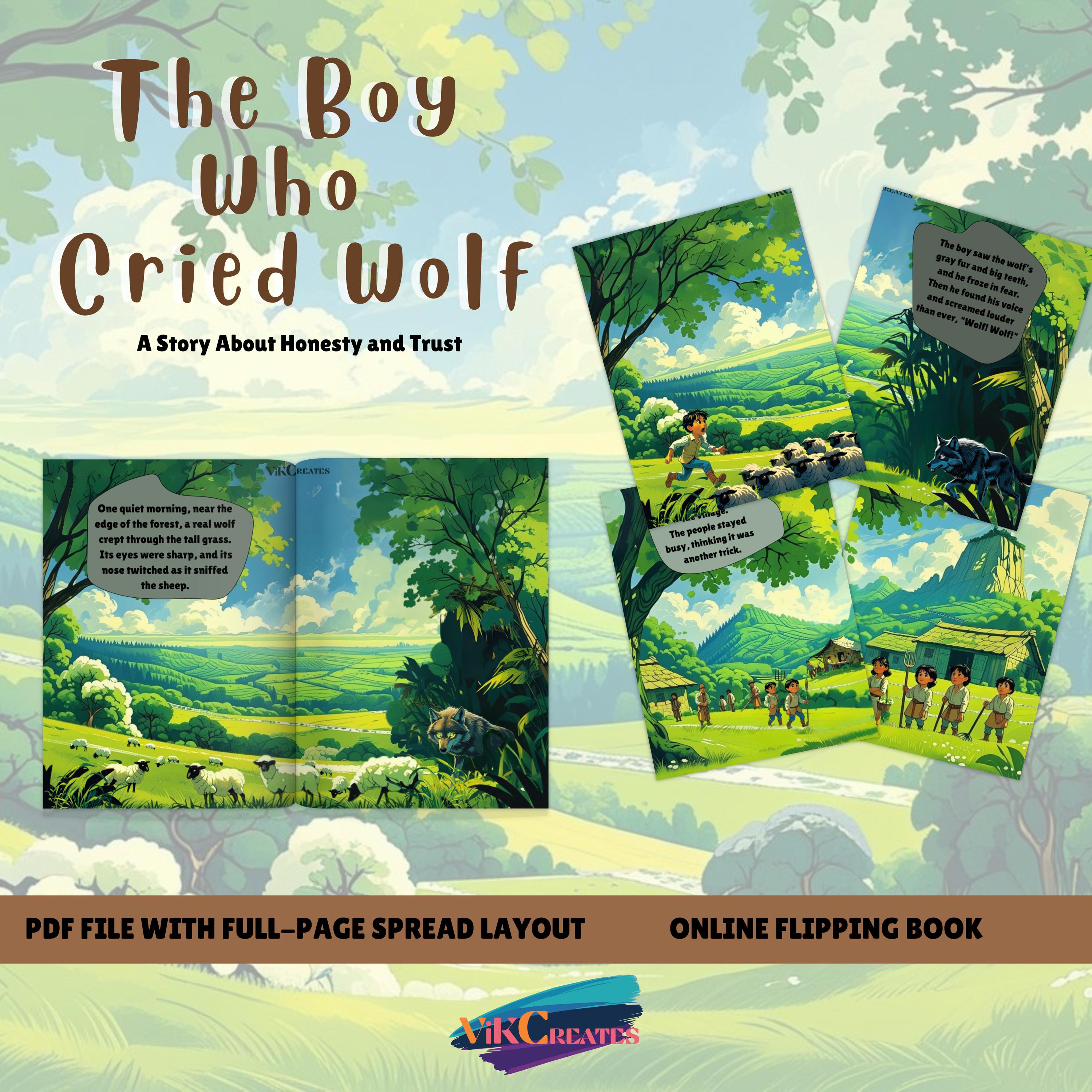 The Boy Who Cried Wolf Printable Story for Kids | Digital Download ...