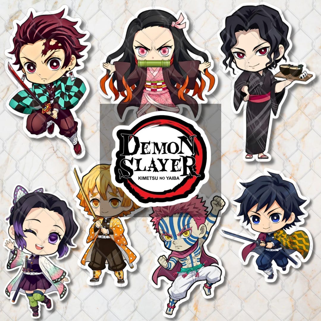 50+ Demon Slayer Stickers: Tanjiro, Nezuko,zenitsu, Muzan, Shinobu ...