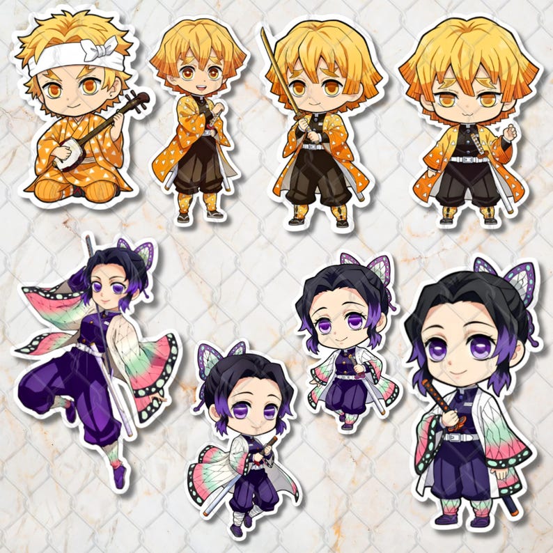 50+ Demon Slayer Stickers: Tanjiro, Nezuko,zenitsu, Muzan, Shinobu ...