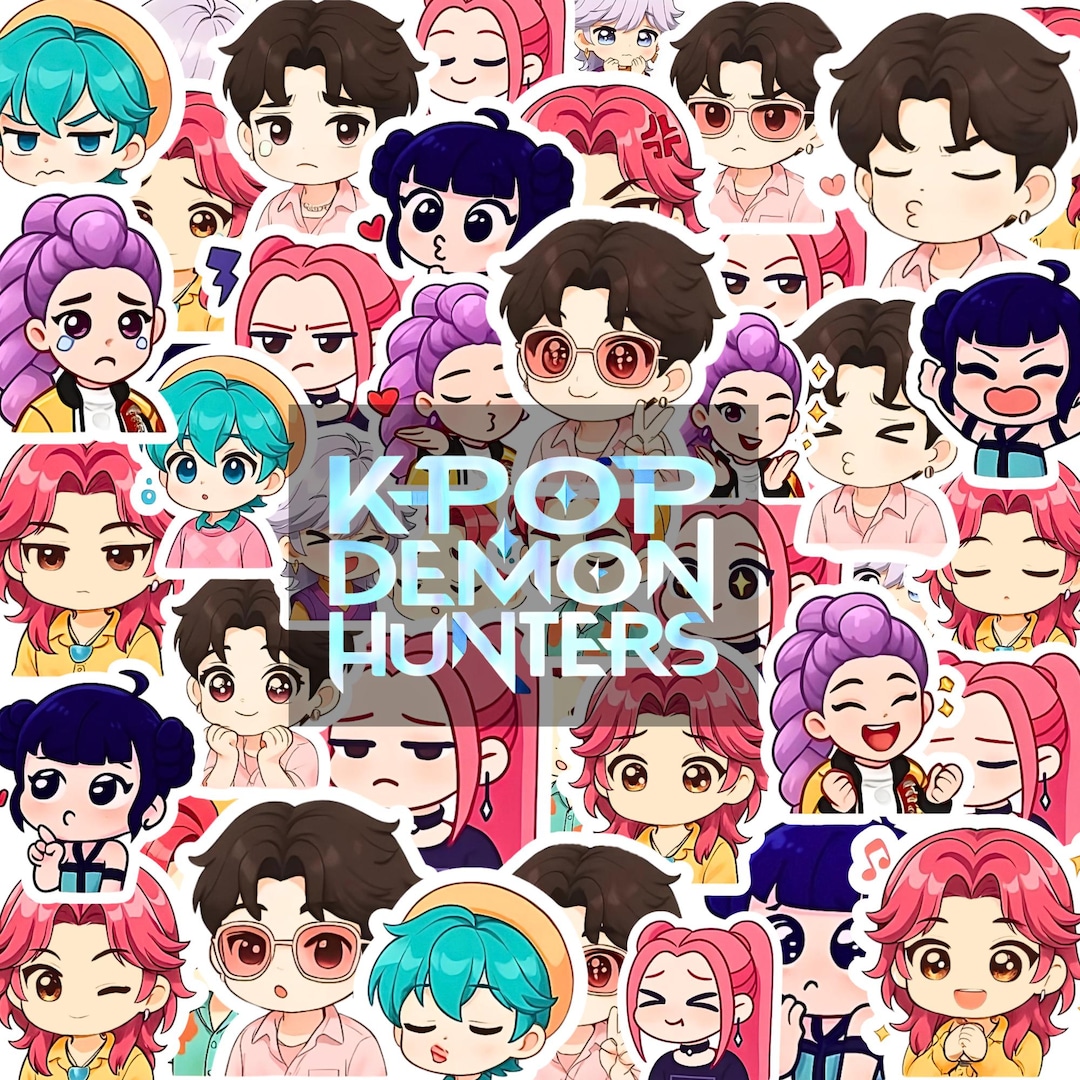Kpop Demon Hunters 80+ Chibi Digital Stickers Bundle, Cute Kawaii Chibi ...