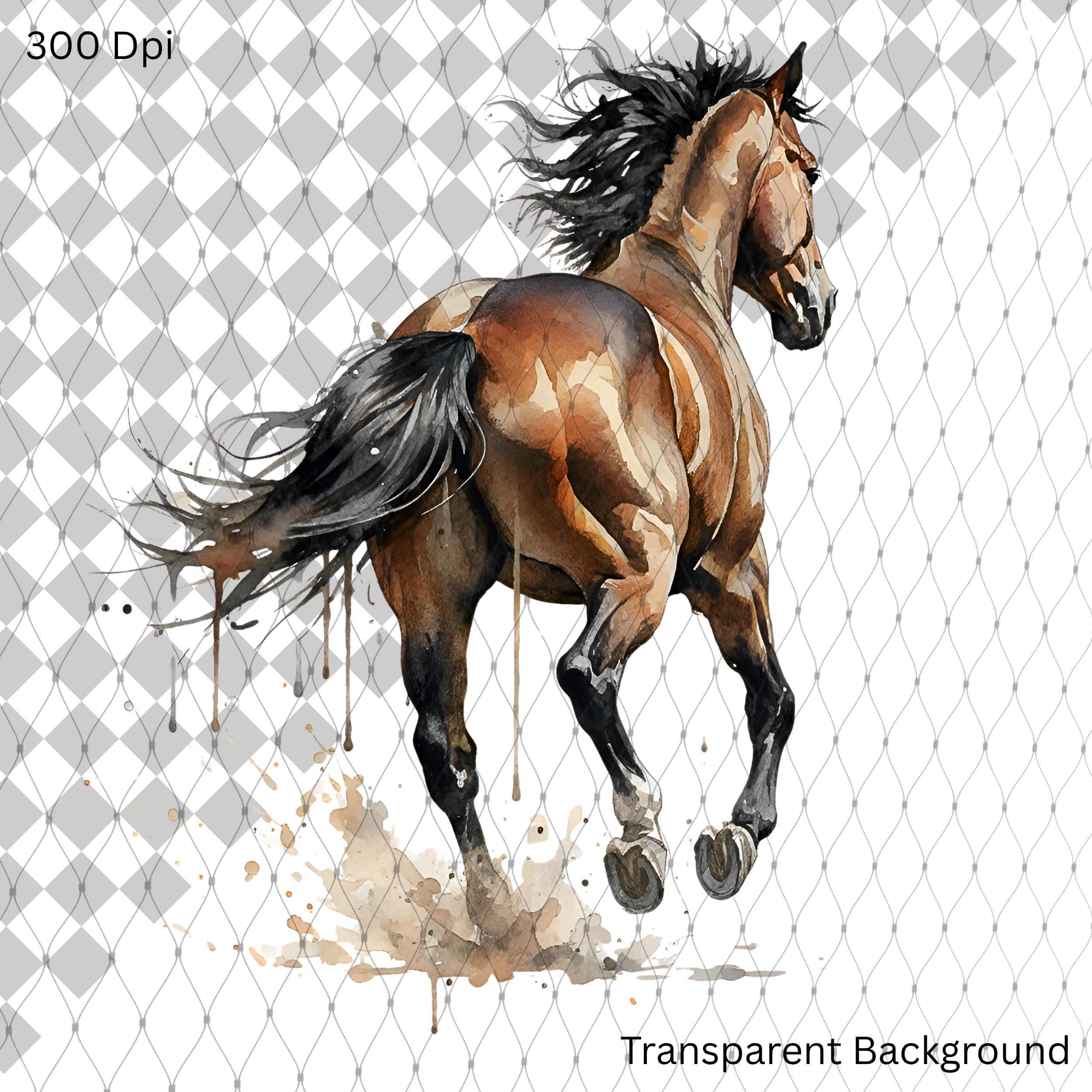 80 Watercolor Horse Clipart Bundle PNG Farm Animal Clipart Farm Horse ...
