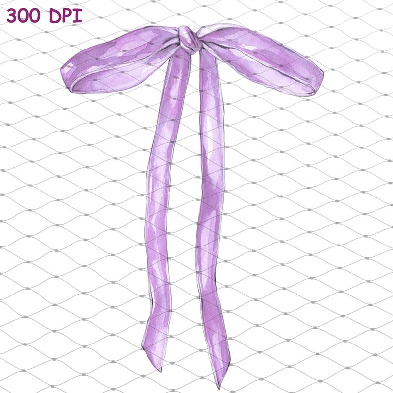 Purple Watercolor Bow 30 Cliparts PNG Bundle - Blush Purple Ribbon ...