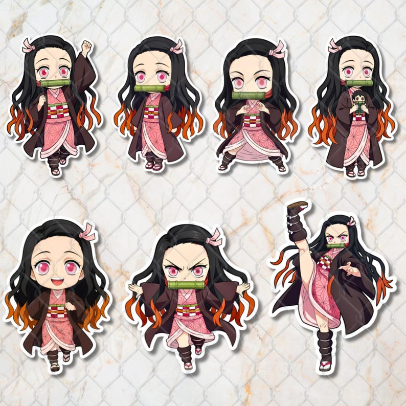 50+ Demon Slayer Stickers: Tanjiro, Nezuko,zenitsu, Muzan, Shinobu ...