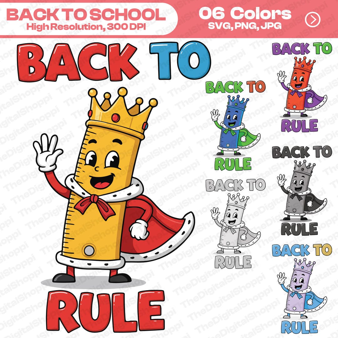Funny Ruler King SVG: Back to School Shirt Design (digital Download - Etsy