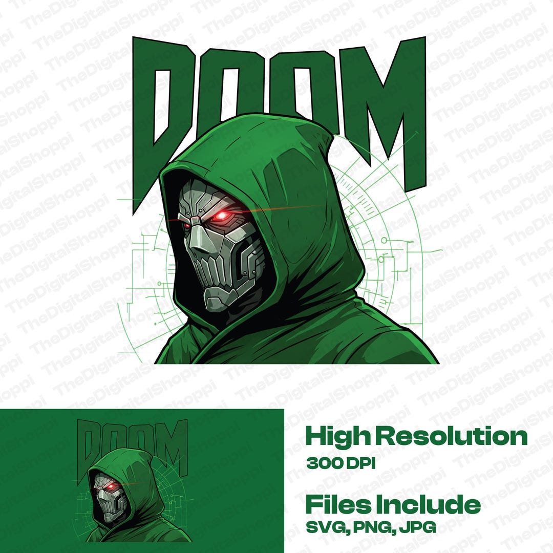 Doctor Doom Svg Png Jpg | Marvel Villain Side Profile Art ...