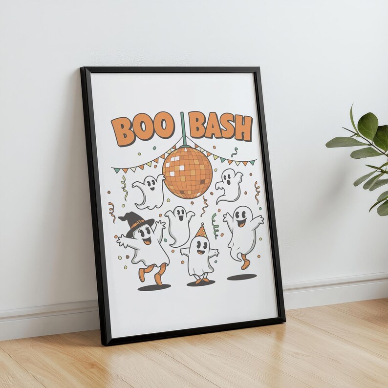 Boo Bash Dancing Ghosts SVG, Halloween Disco PNG - Etsy