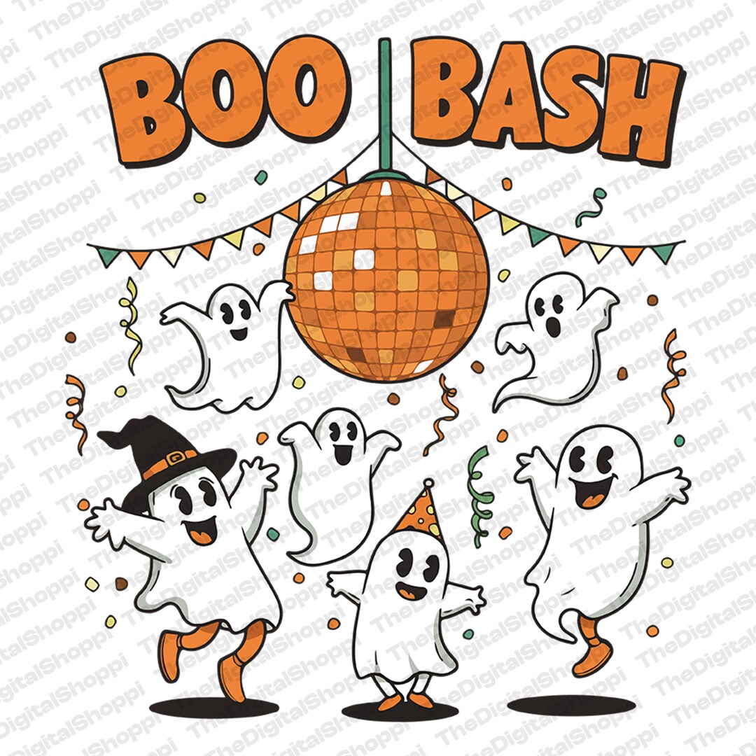 Boo Bash Dancing Ghosts SVG, Halloween Disco PNG - Etsy Australia