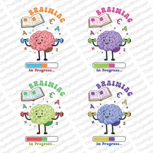 Brainiac in Progress SVG Bundle | Funny Brain Student Clipart | Back to ...